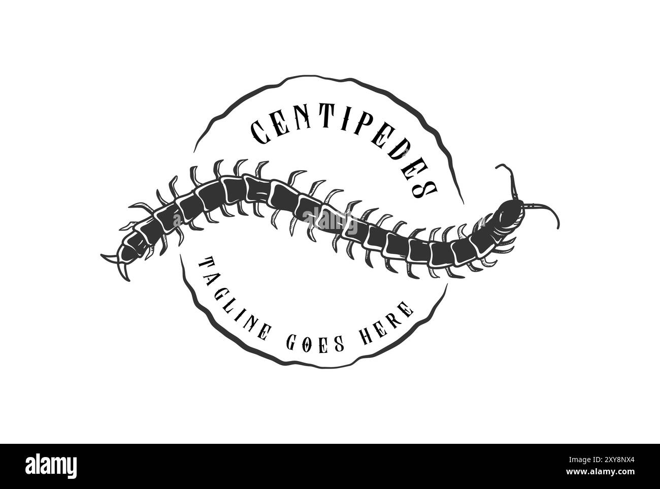 Vintage Animal Venomous Centipedes Silhouette Logo Design Vector Stock ...