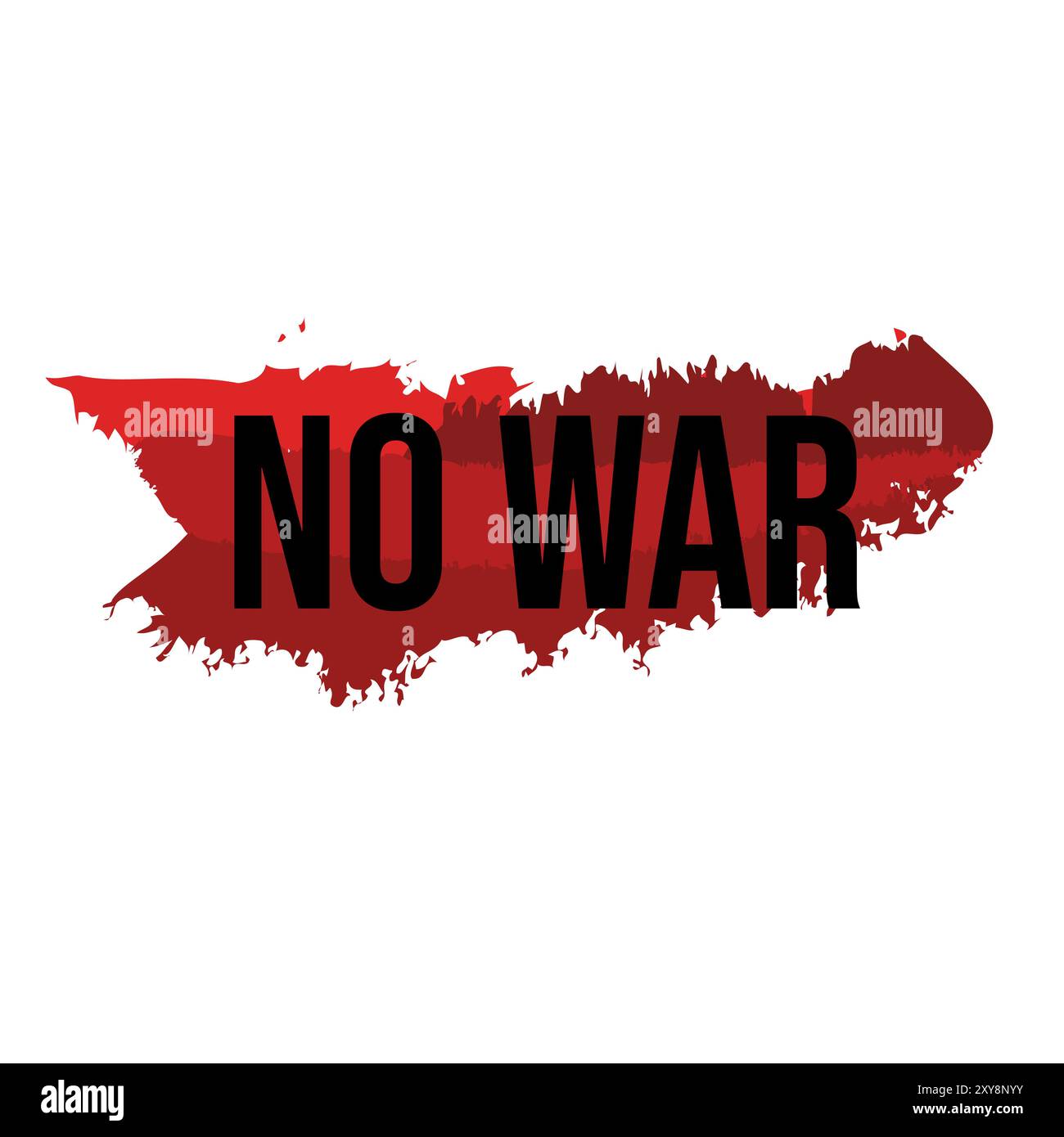 The concept of preventing war. The black text No to war is written on ...