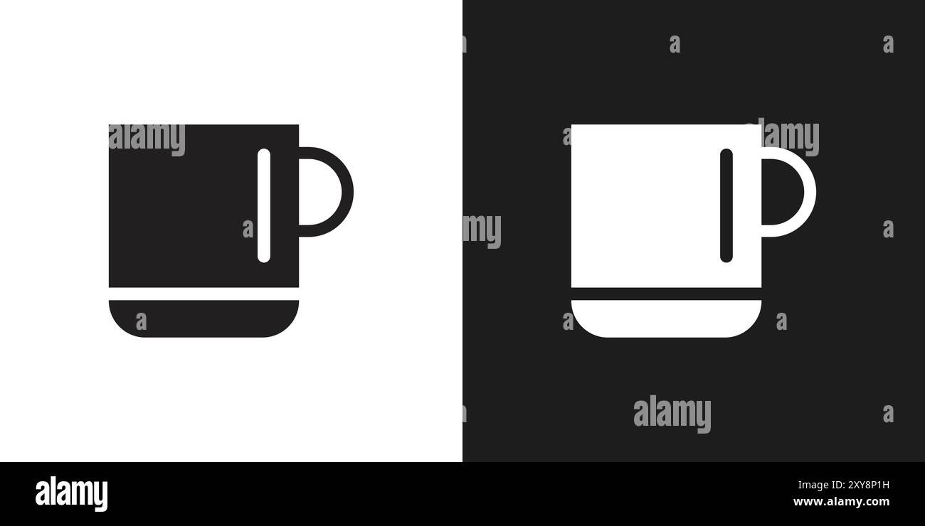 Mug icon logo sign vector outline in black and white color Stock Vector ...