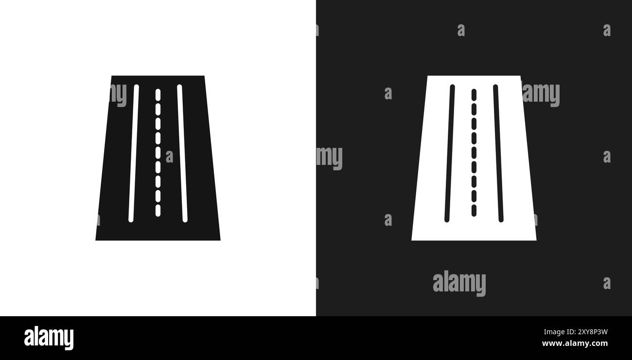 Road icon logo sign vector outline in black and white color Stock ...