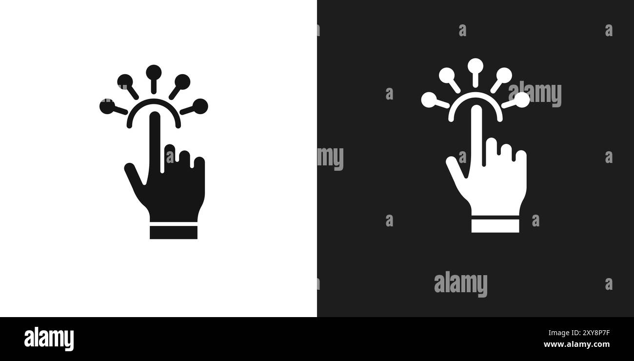 Interactive icon logo sign vector outline in black and white color ...