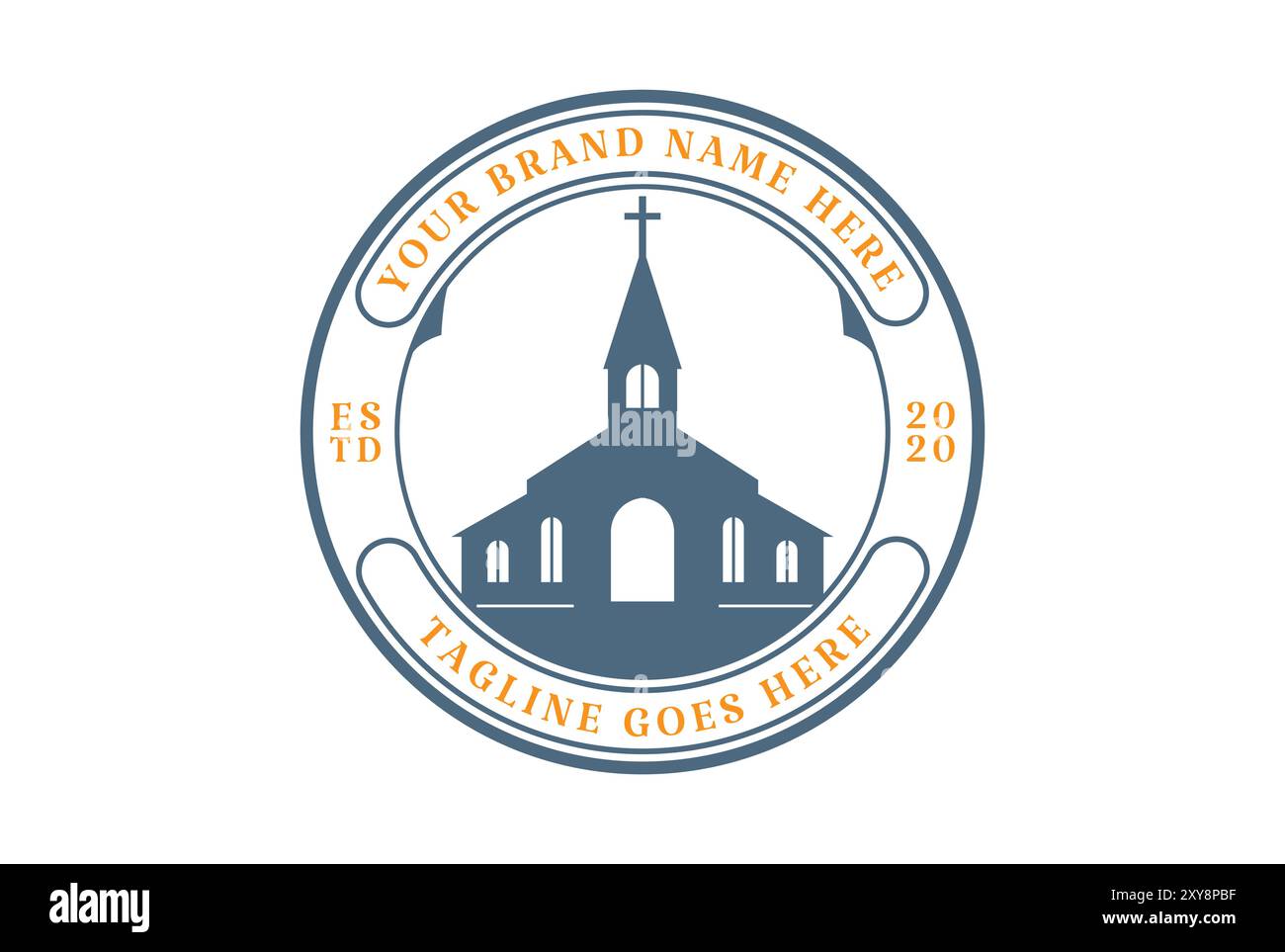 Vintage Retro Christian Church Chapel Badge Emblem Logo Design Vector ...