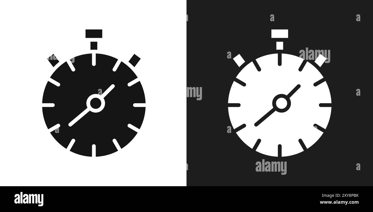 Stopwatch icon in outline hi-res stock photography and images - Alamy