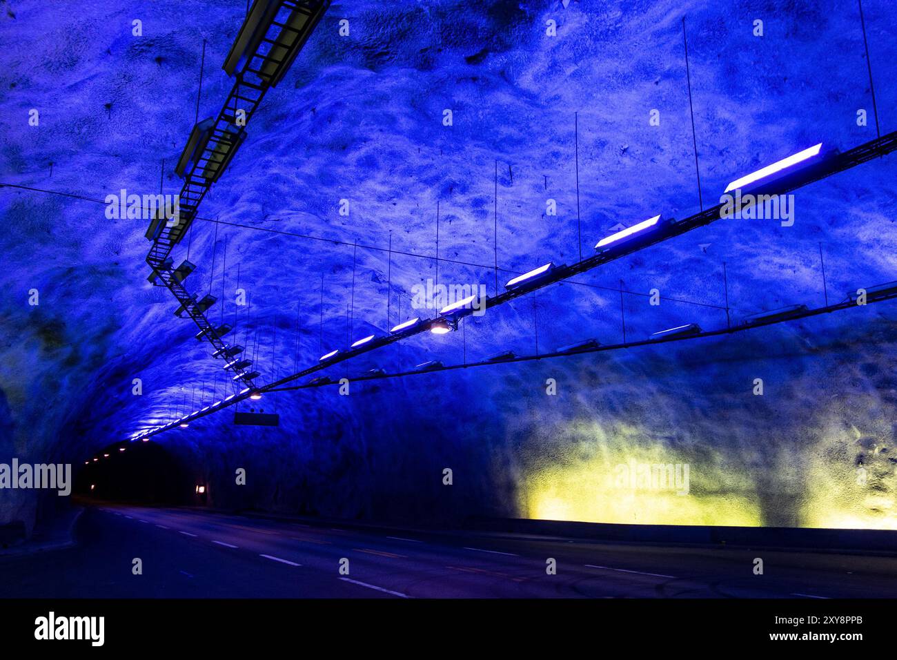 The longest road tunnel in the world Laerdalstunnelen in Norway Stock ...