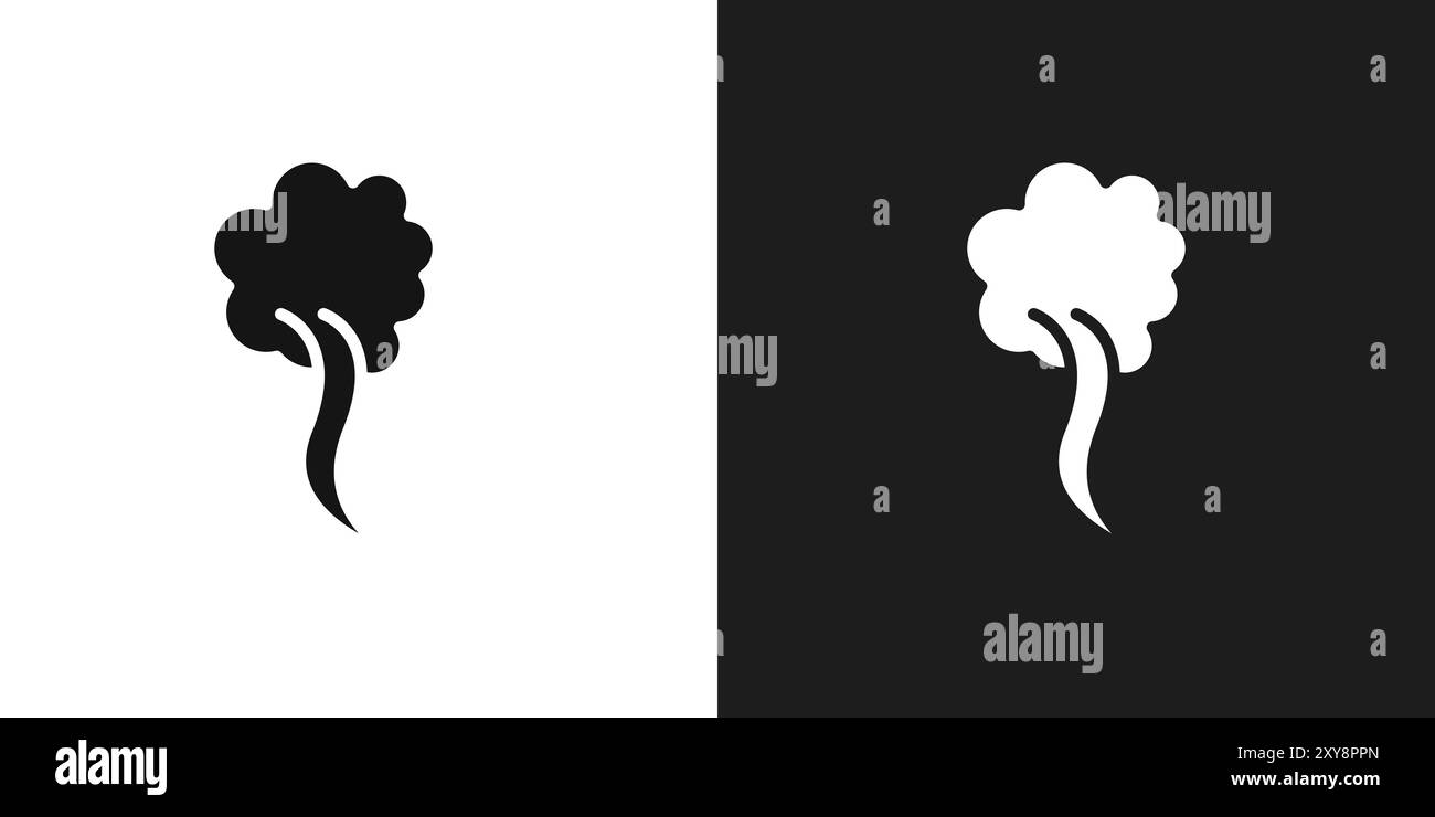 Smoke icon logo sign vector outline in black and white color Stock ...