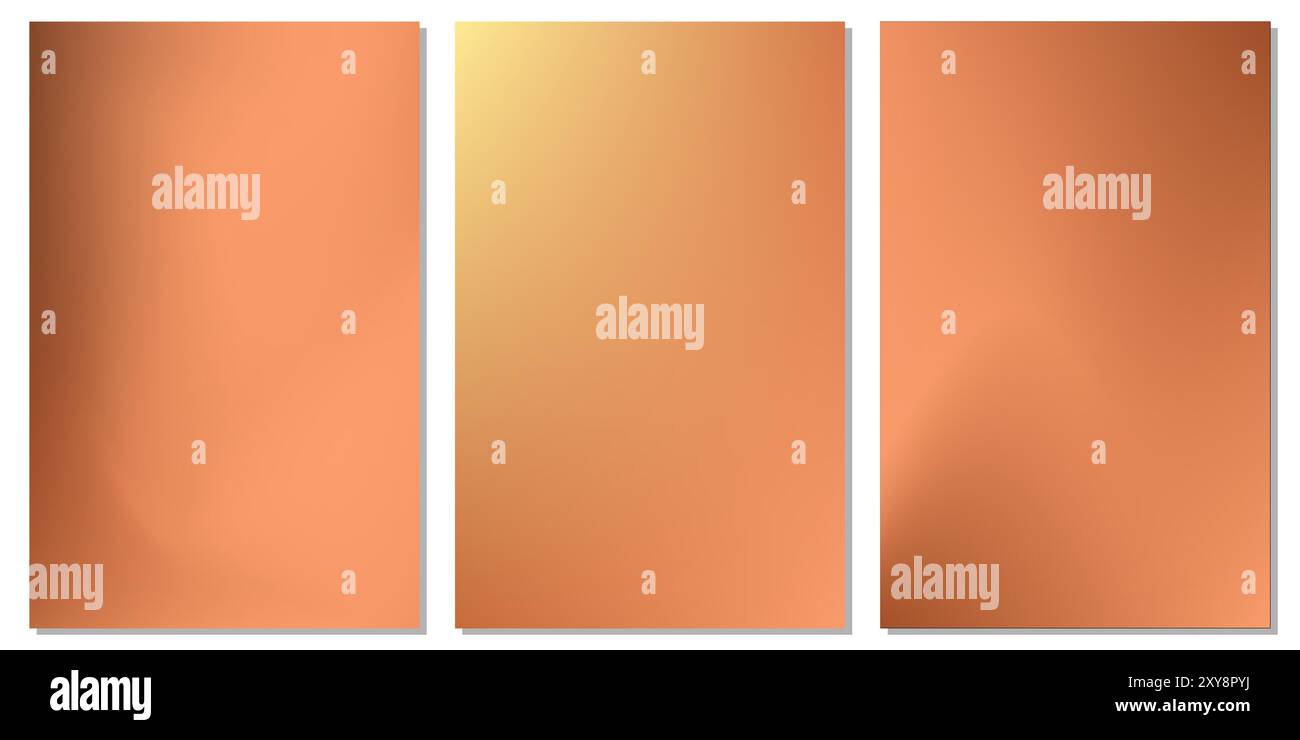 Copper texture background collection. Vector shine metallic mesh ...