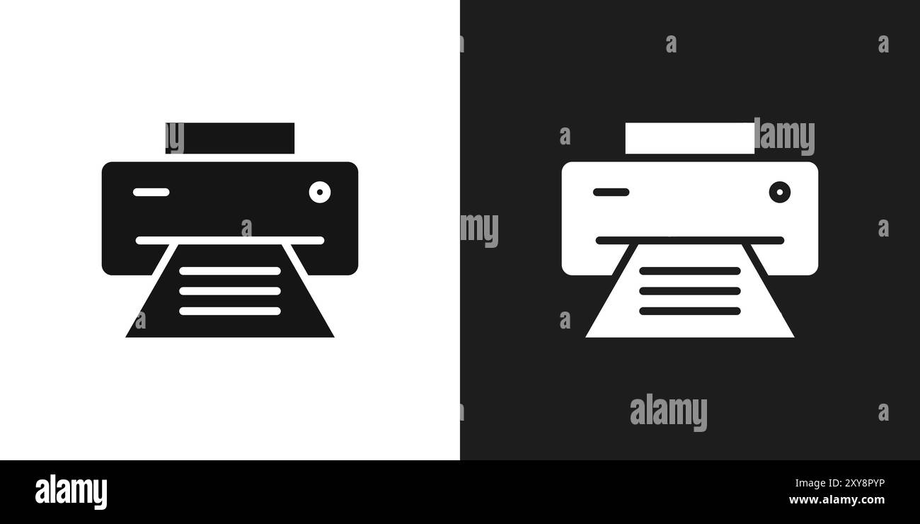 Print icon logo sign vector outline in black and white color Stock ...