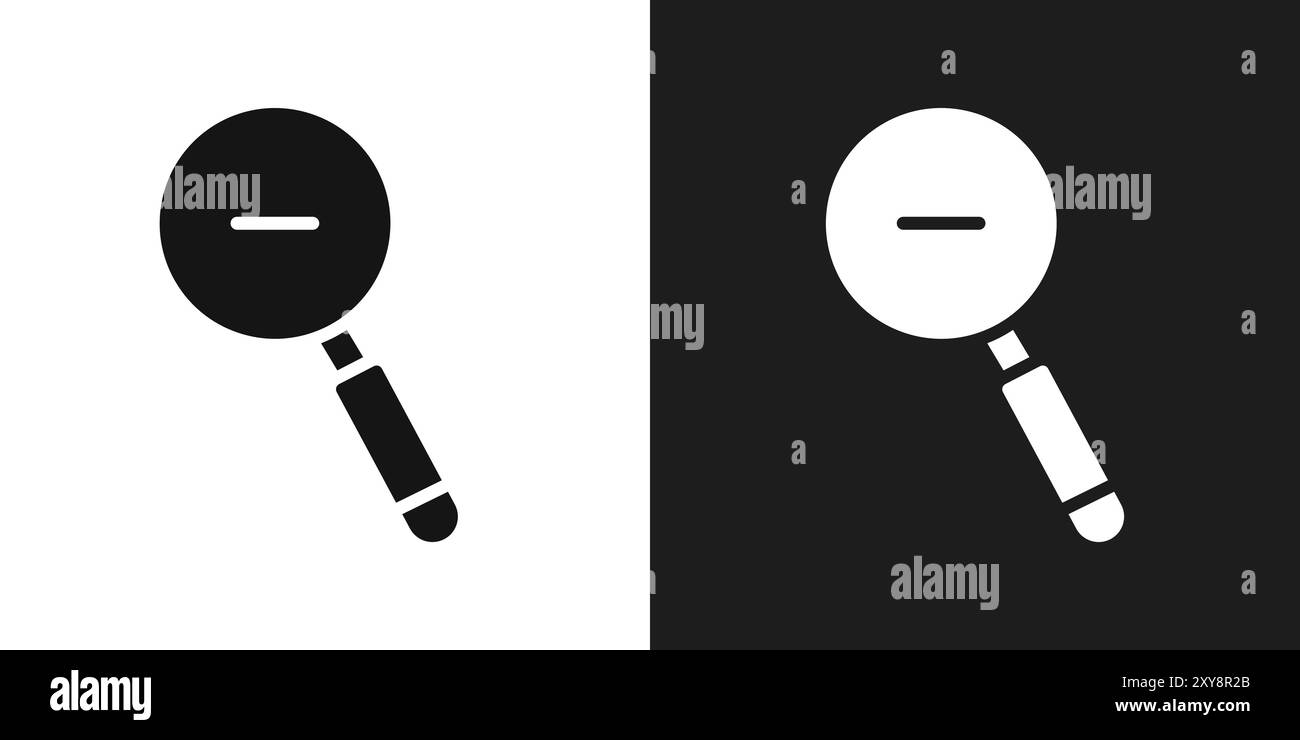 Zoom out icon logo sign vector outline in black and white color Stock ...