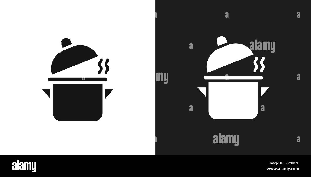 Pot icon logo sign vector outline in black and white color Stock Vector ...