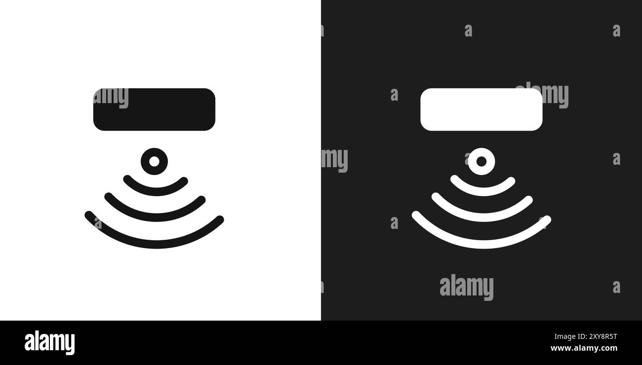 Sensor icon logo sign vector outline in black and white color Stock ...
