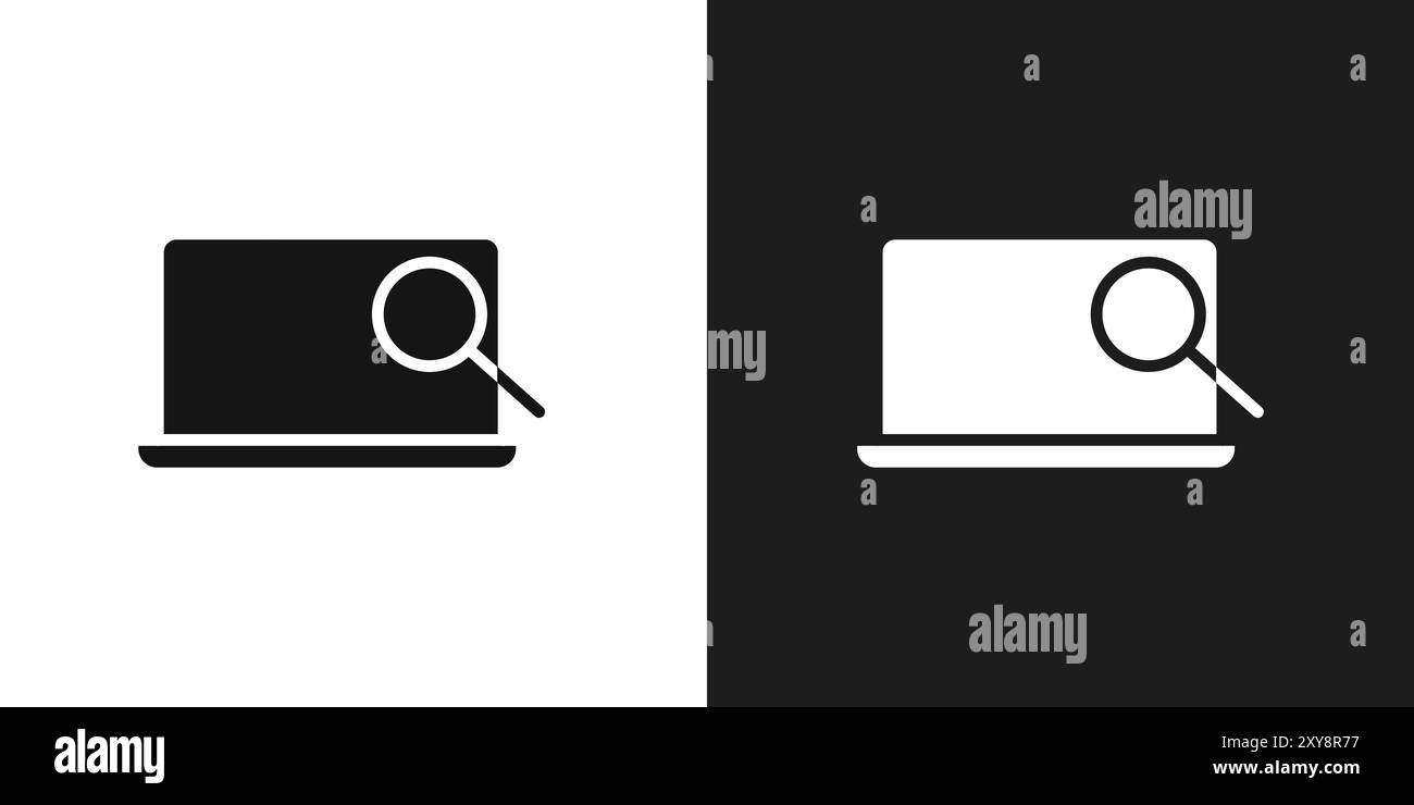 Search online icon logo sign vector outline in black and white color ...