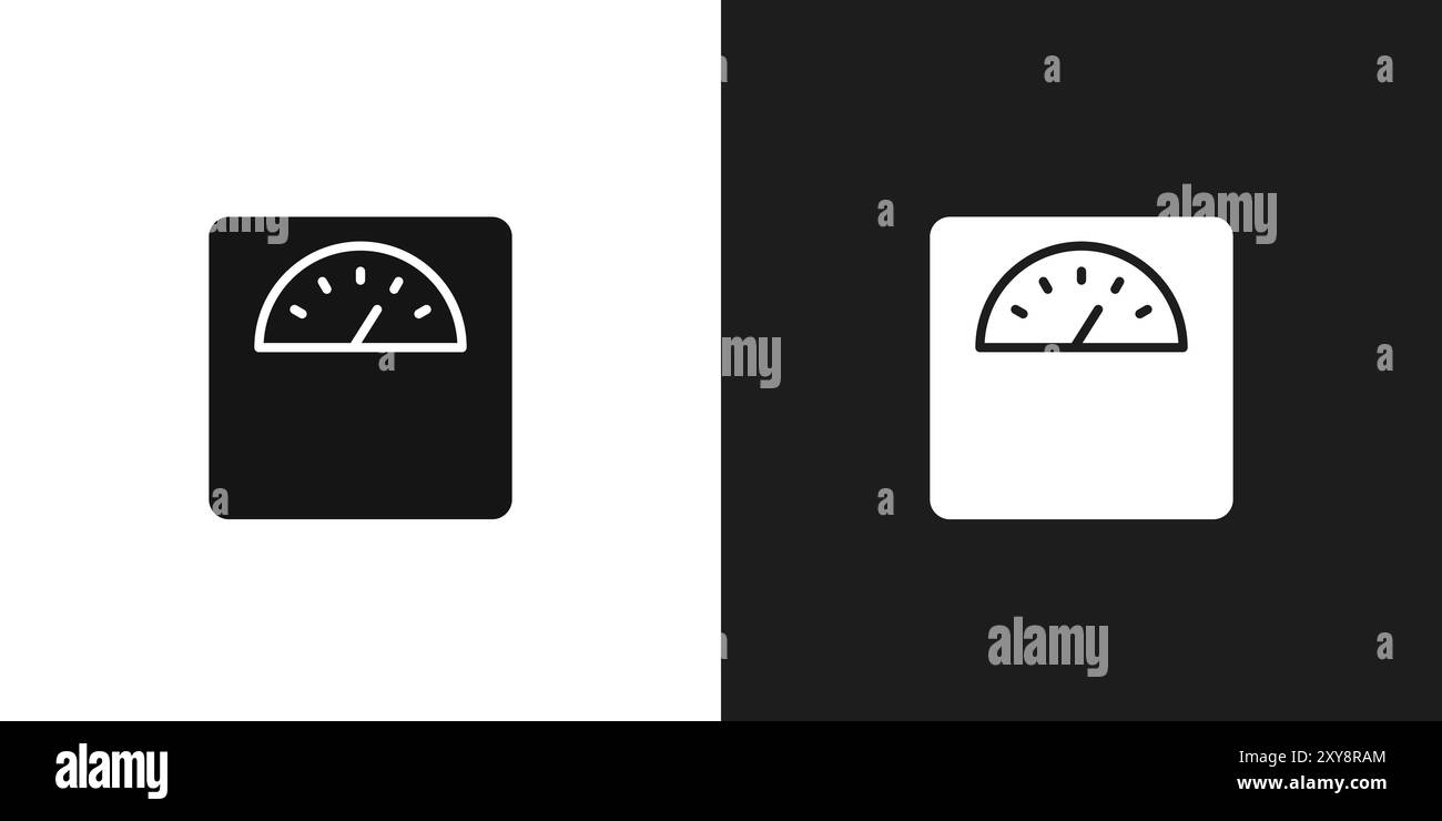 Scale icon logo sign vector outline in black and white color Stock ...