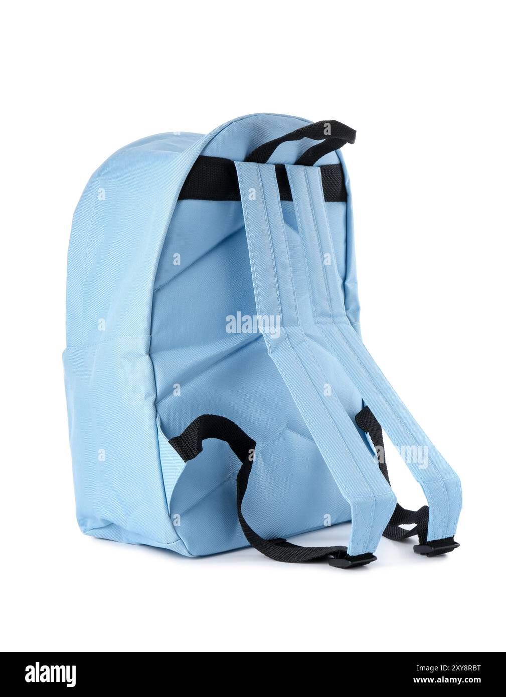 Stylish light blue backpack isolated on white Stock Photo - Alamy