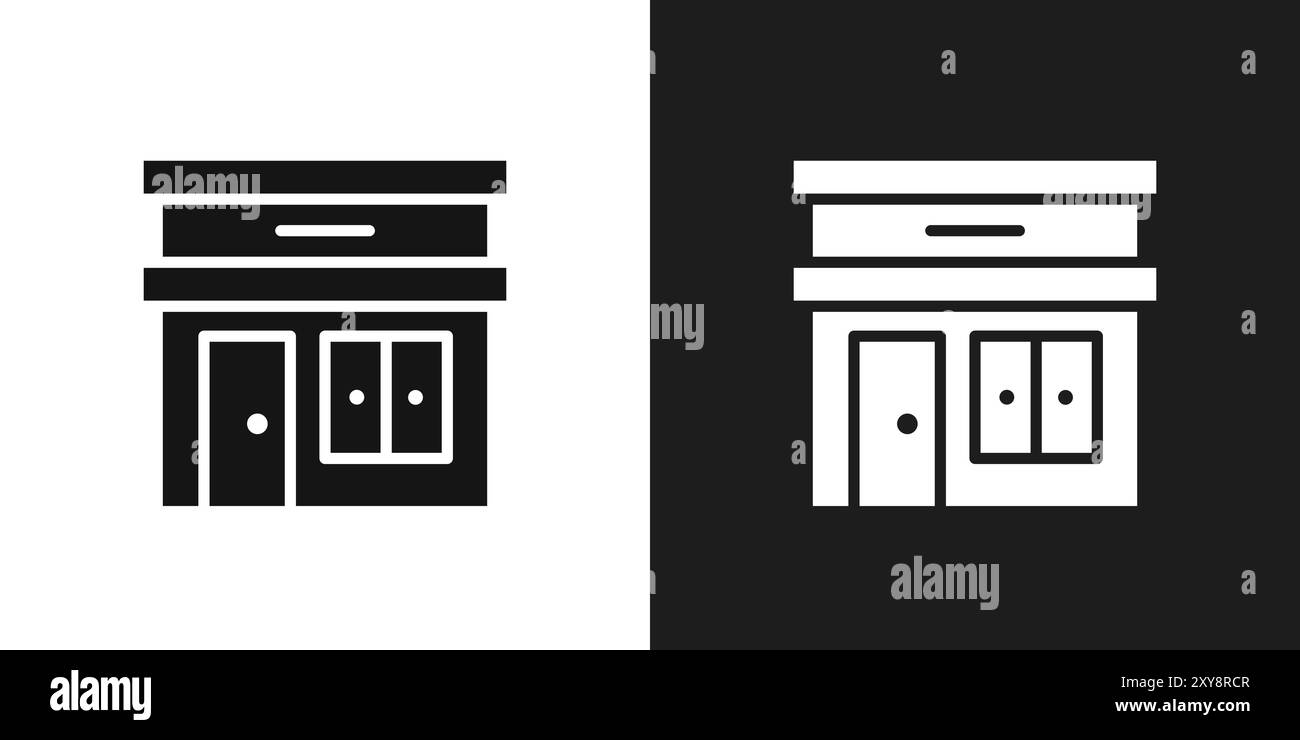 Store icon logo sign vector outline in black and white color Stock ...