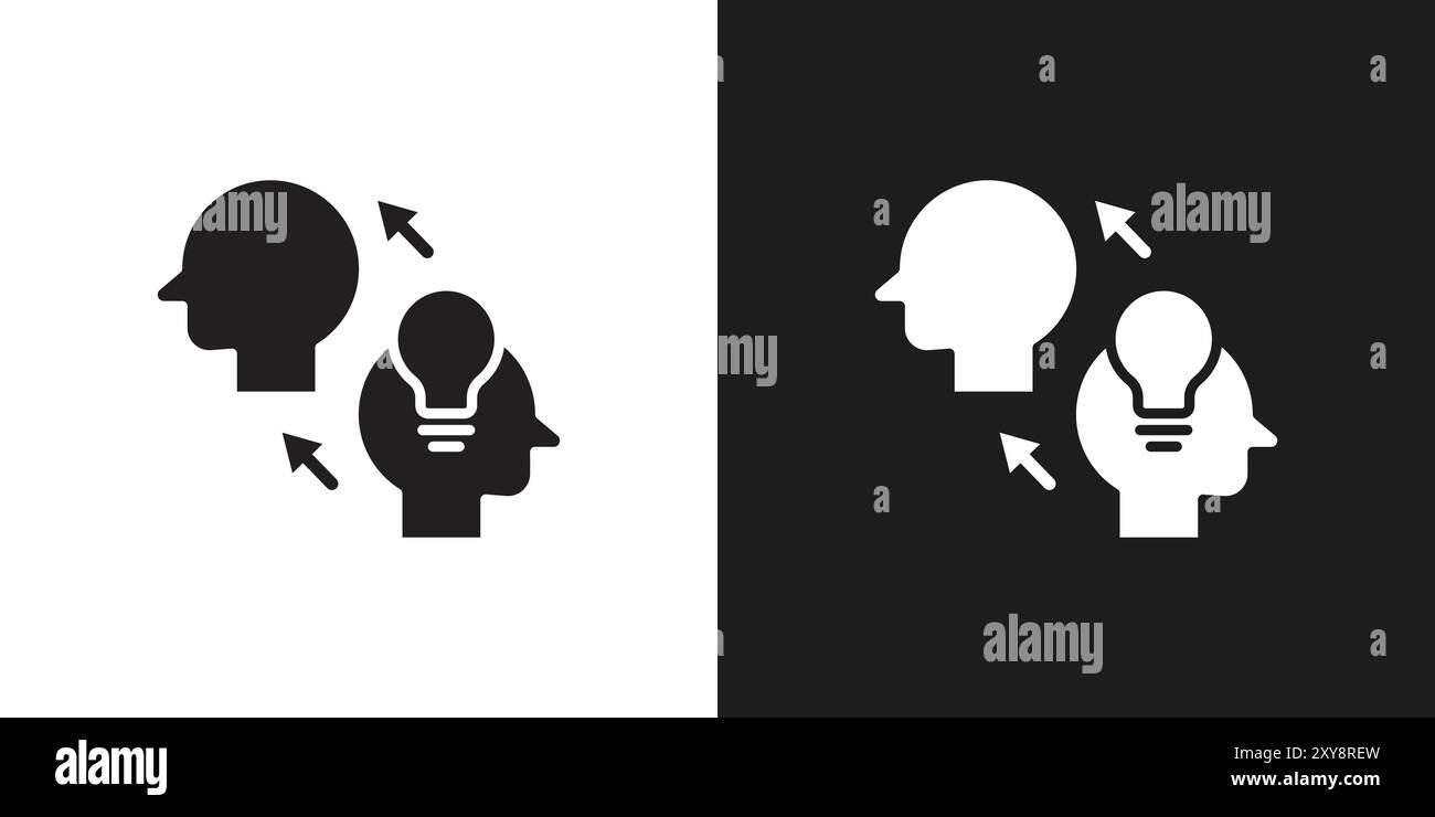 Share thoughts icon logo sign vector outline in black and white color ...