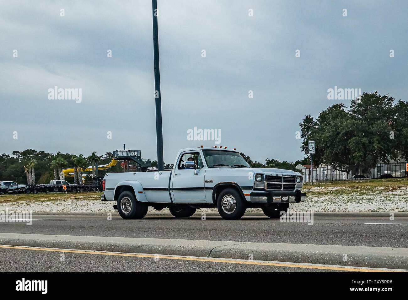 Gulfport, MS - October 05, 2023: Wide angle front corner view of a 1992 ...