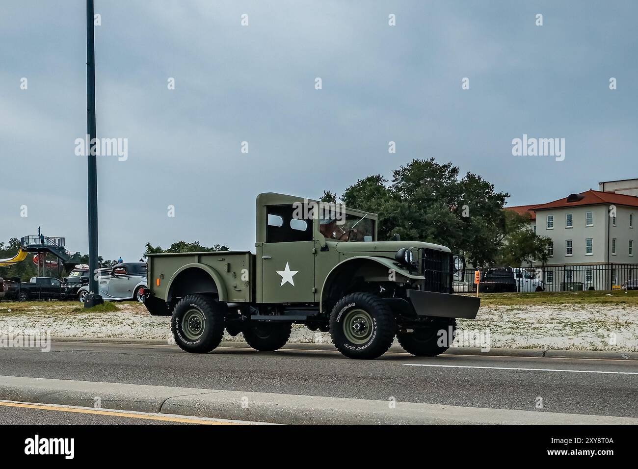 Gulfport, MS - October 05, 2023: Wide angle front corner view of a 1951 ...