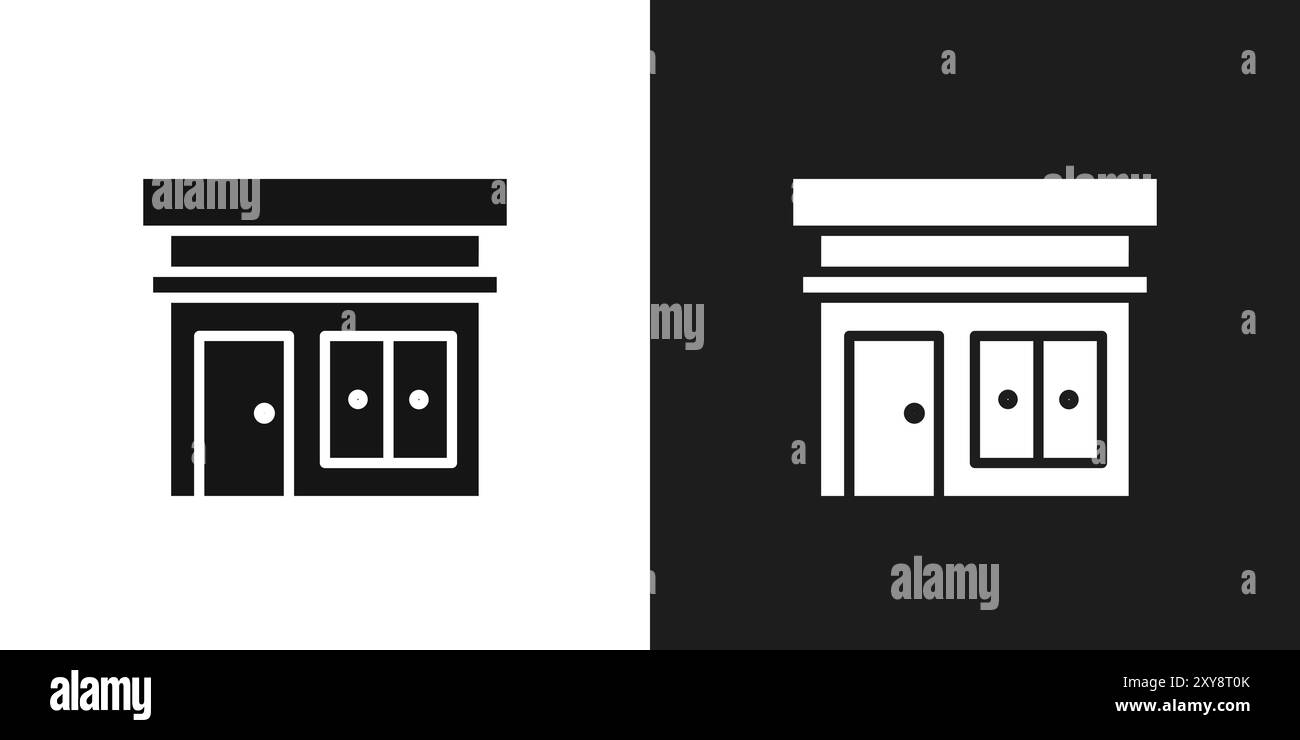 Store icon logo sign vector outline in black and white color Stock ...