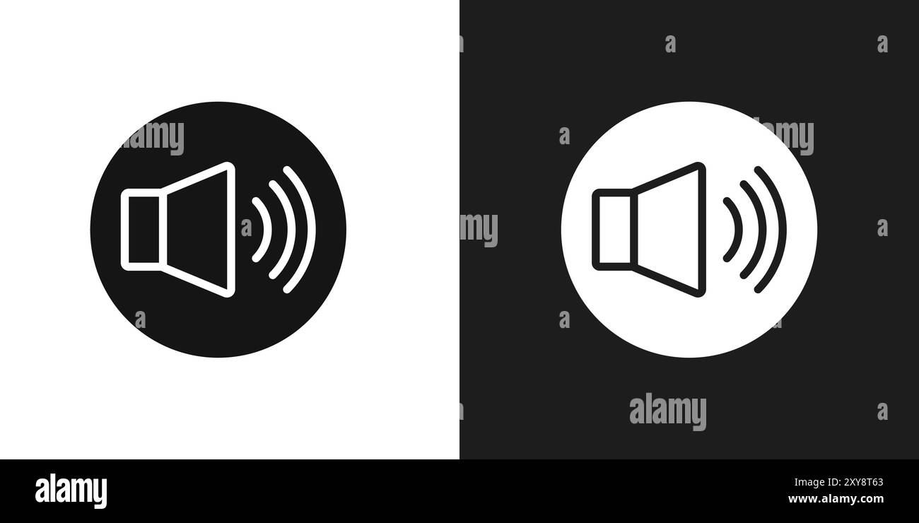 Volume icon logo sign vector outline in black and white color Stock ...