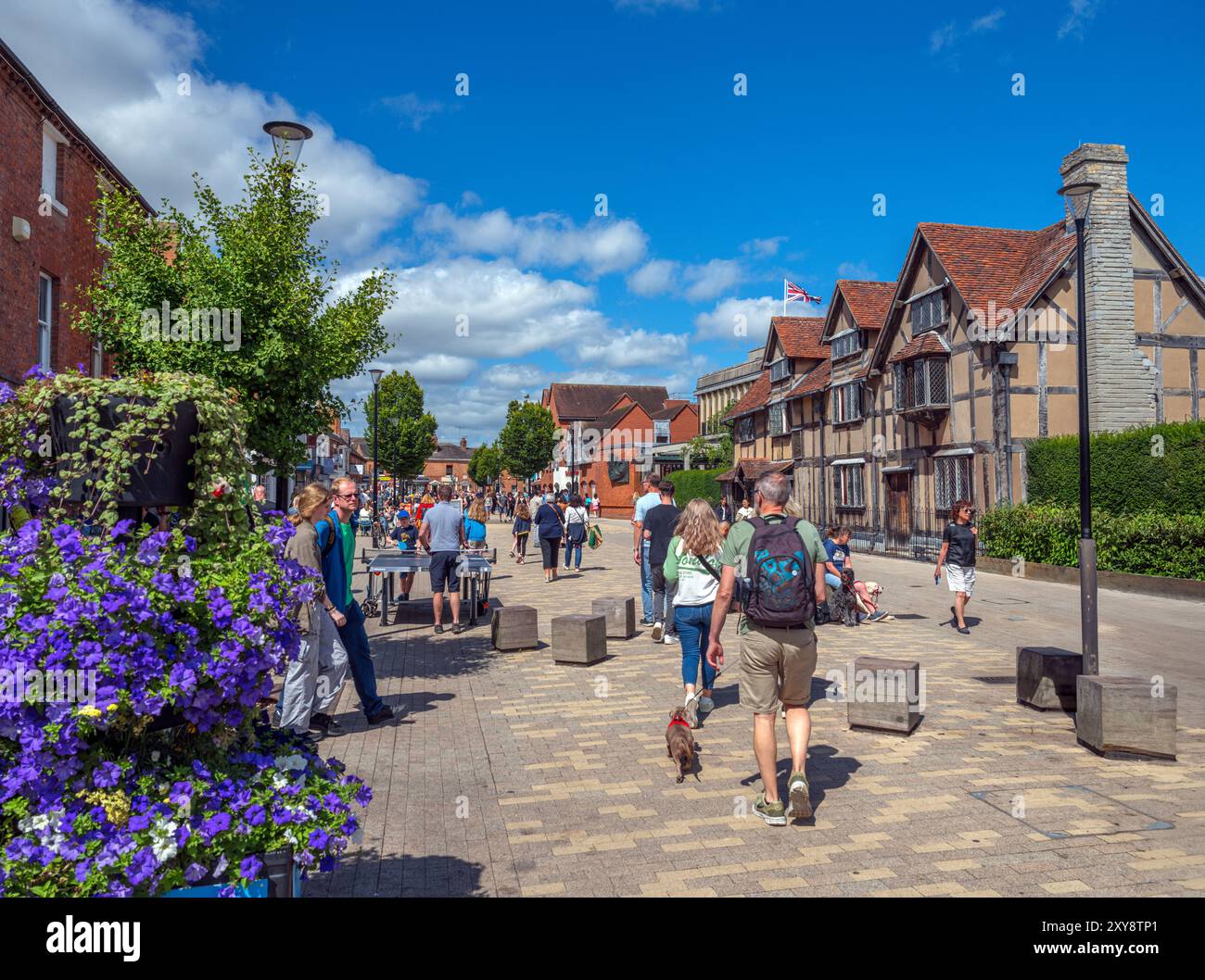 View towards Shakespeare's Birthplace on Henley Street in the town ...