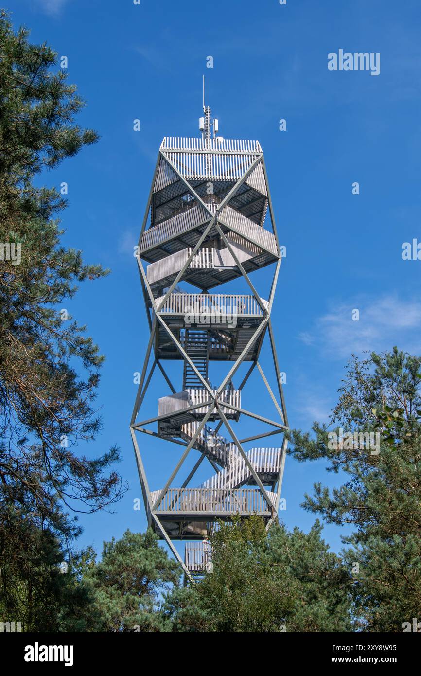 Fire lookout tower / wildfire watchtower in the Grenspark Kalmthoutse ...