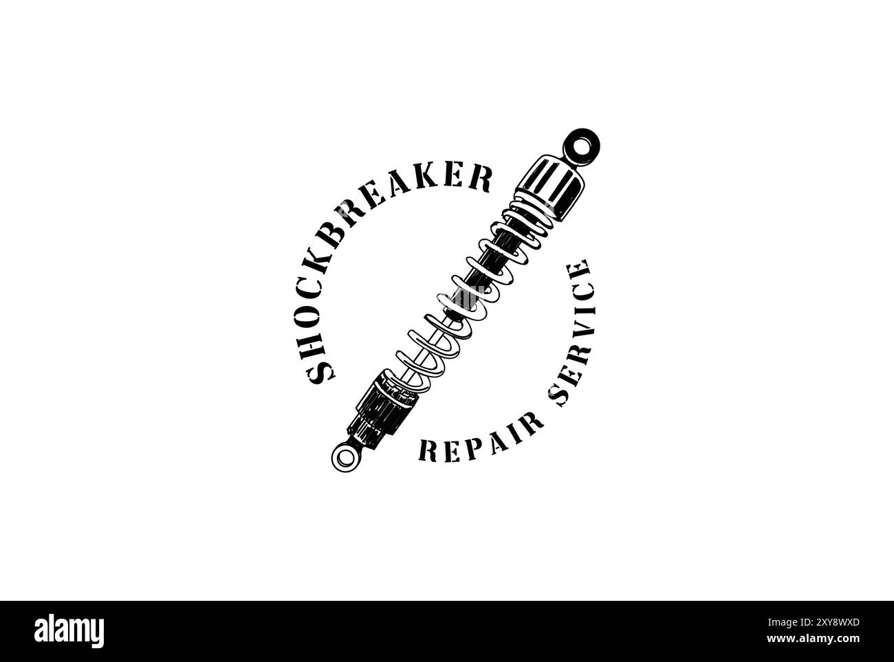 Vintage Retro Motorcycle Shock Breaker Repair Custom Service Logo Stock ...