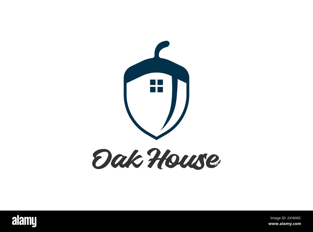 Simple Oak Acorn Nut House for Real Estate Cabin Logo Design Vector ...
