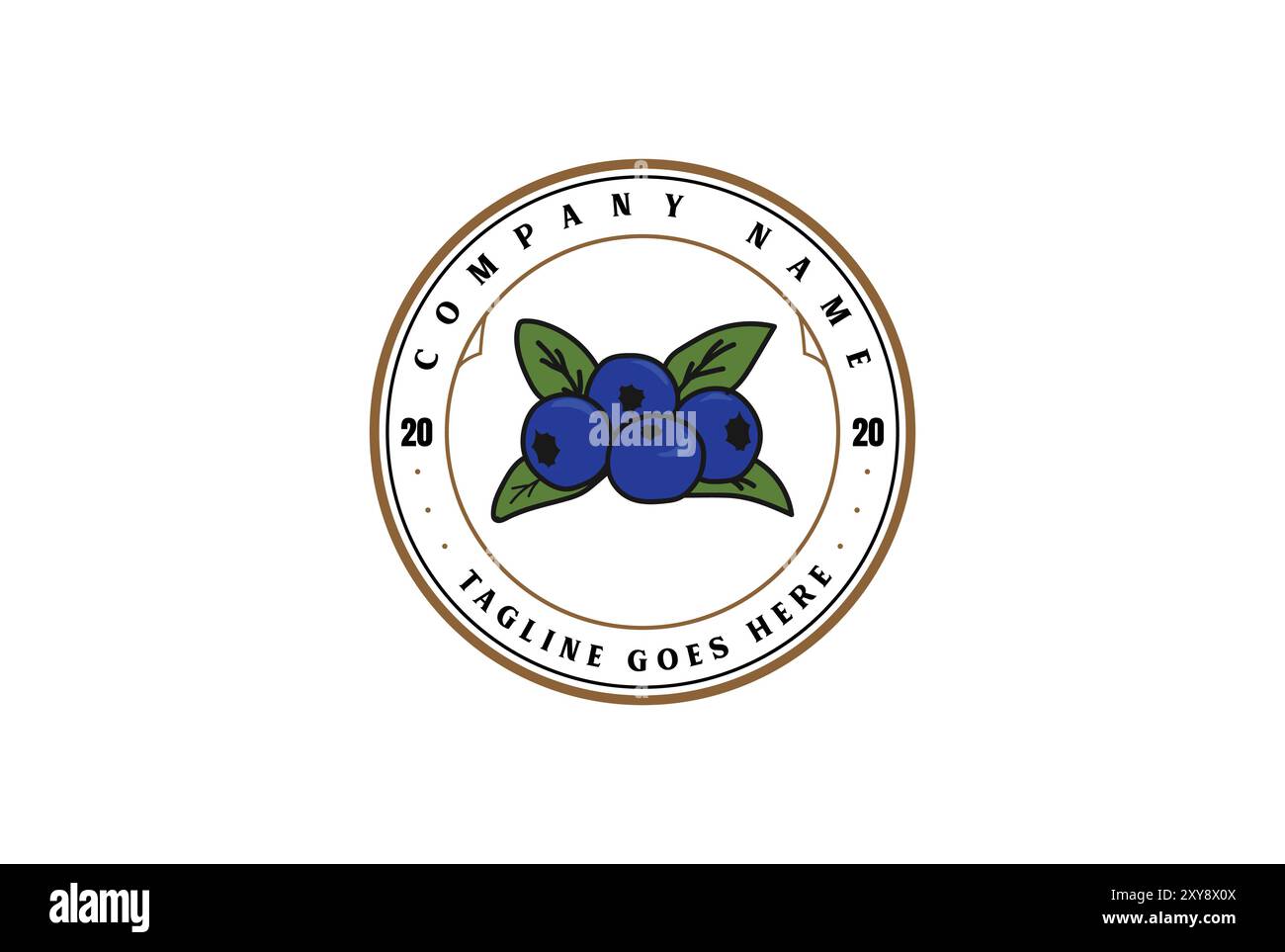 Vintage Retro Fresh Blue Berry Fruit for Product Farm Logo Stock Vector ...