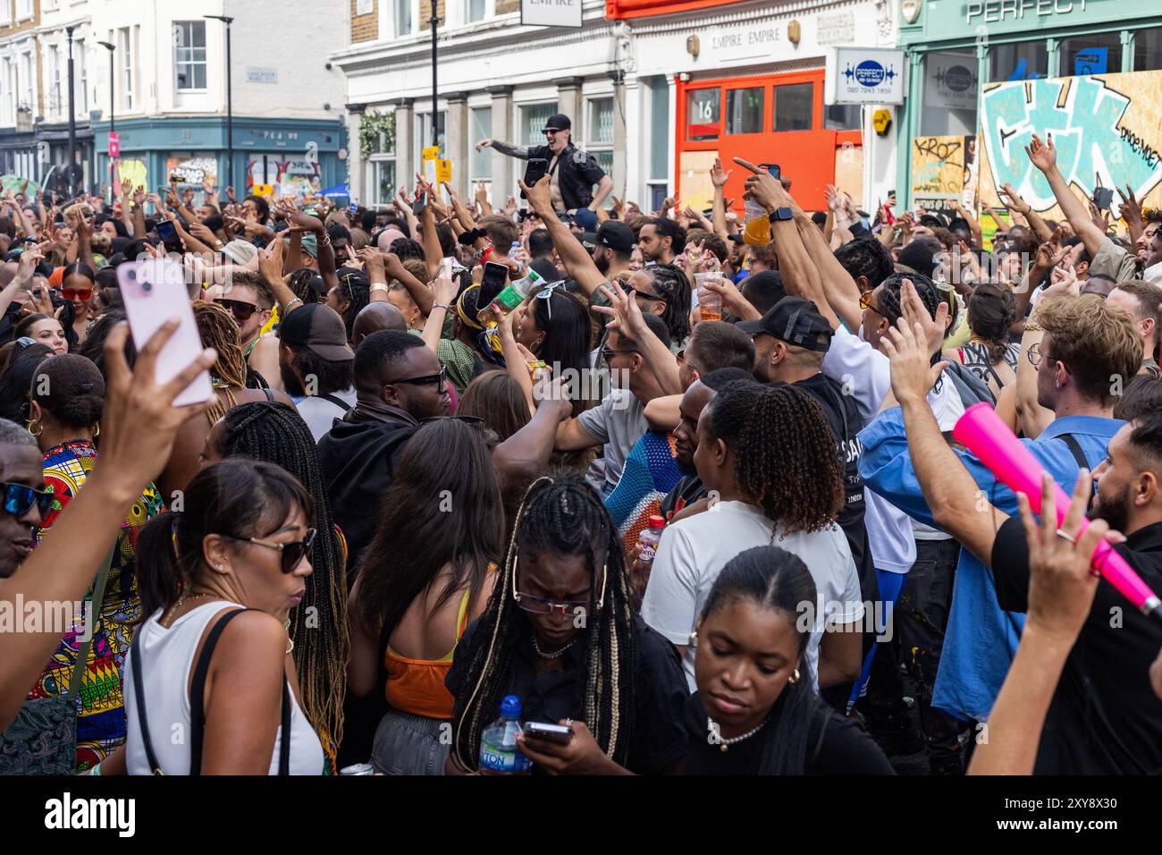 London, UK. 26th August, 2024. Revellers are pictured at the Rapattack ...