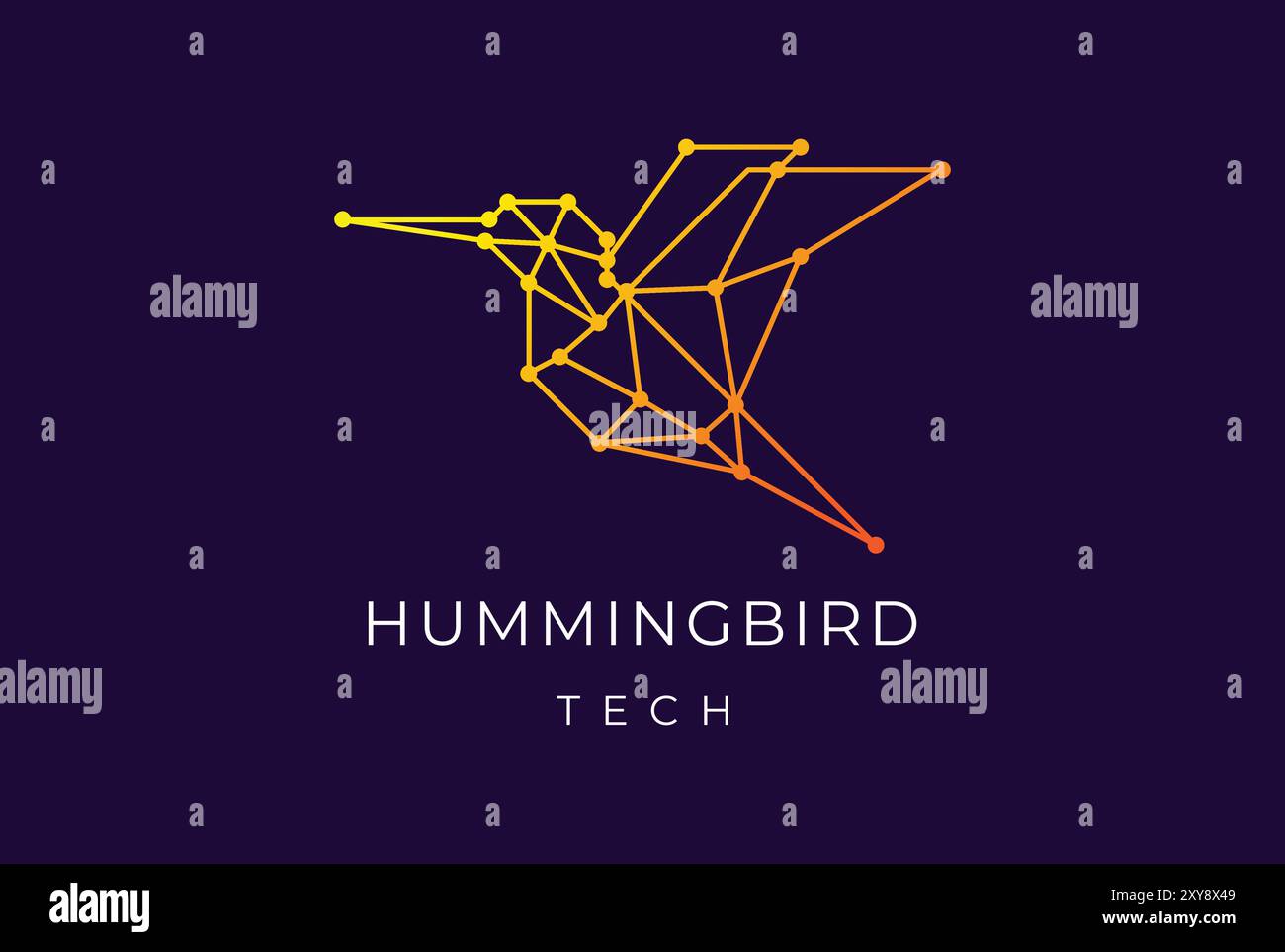 Hummingbird Colibri Bird Digital Electronic Circuit Chip for Smart Tech ...