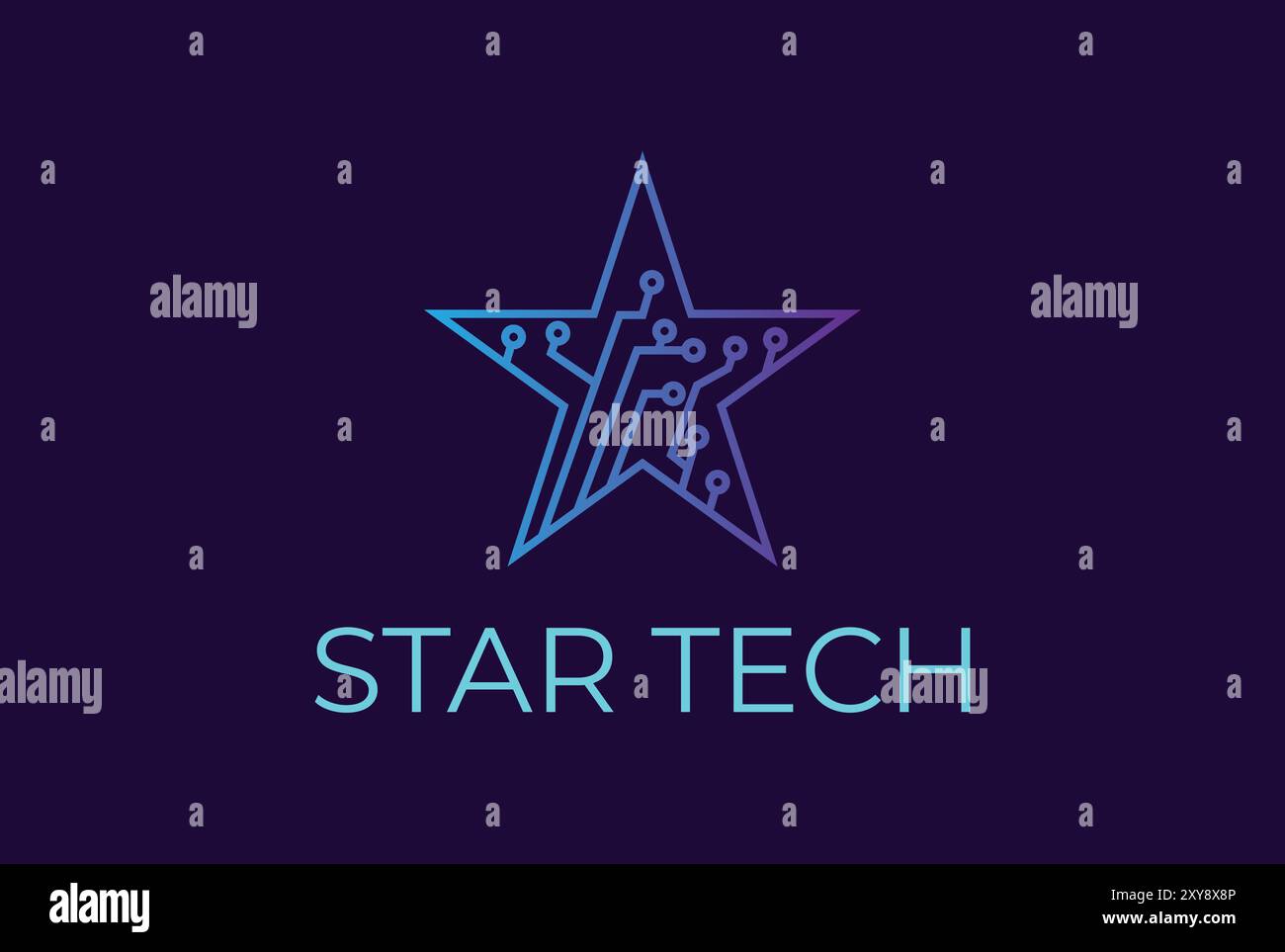 Futuristic Star Digital Electronic Circuit Chip for Smart Tech Logo Stock Vector Image & Art - Alamy
