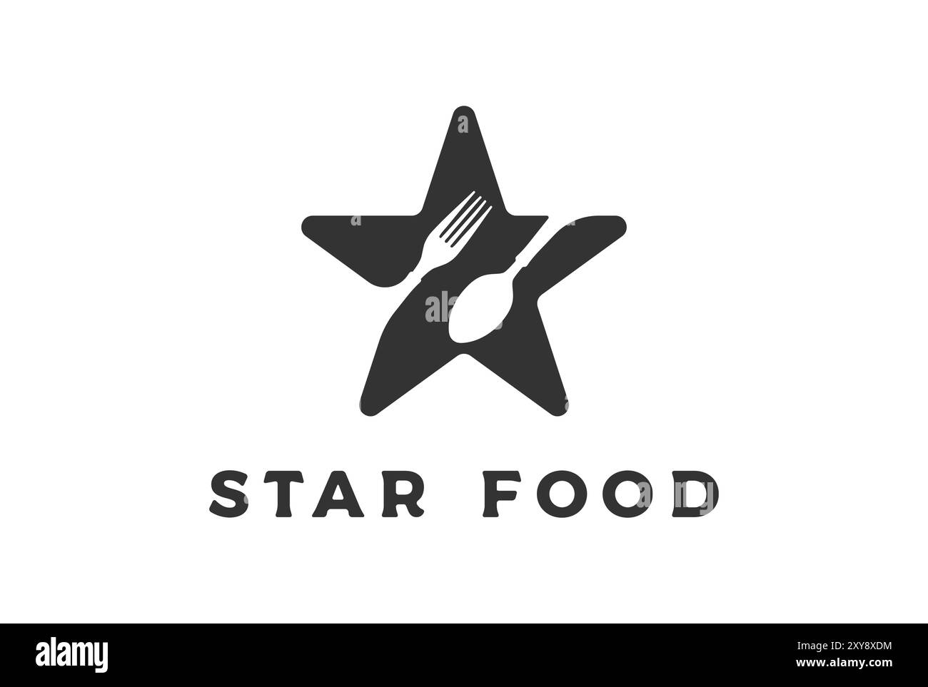 Simple Minimalist Star with Fork Spoon for Cook Chef Restaurant ...