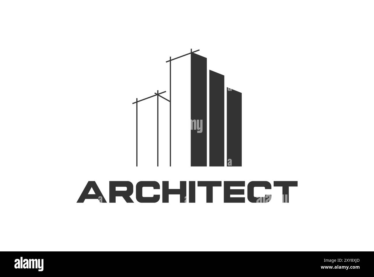 Simple Tower Building Line for Architect Service Logo Design Stock ...