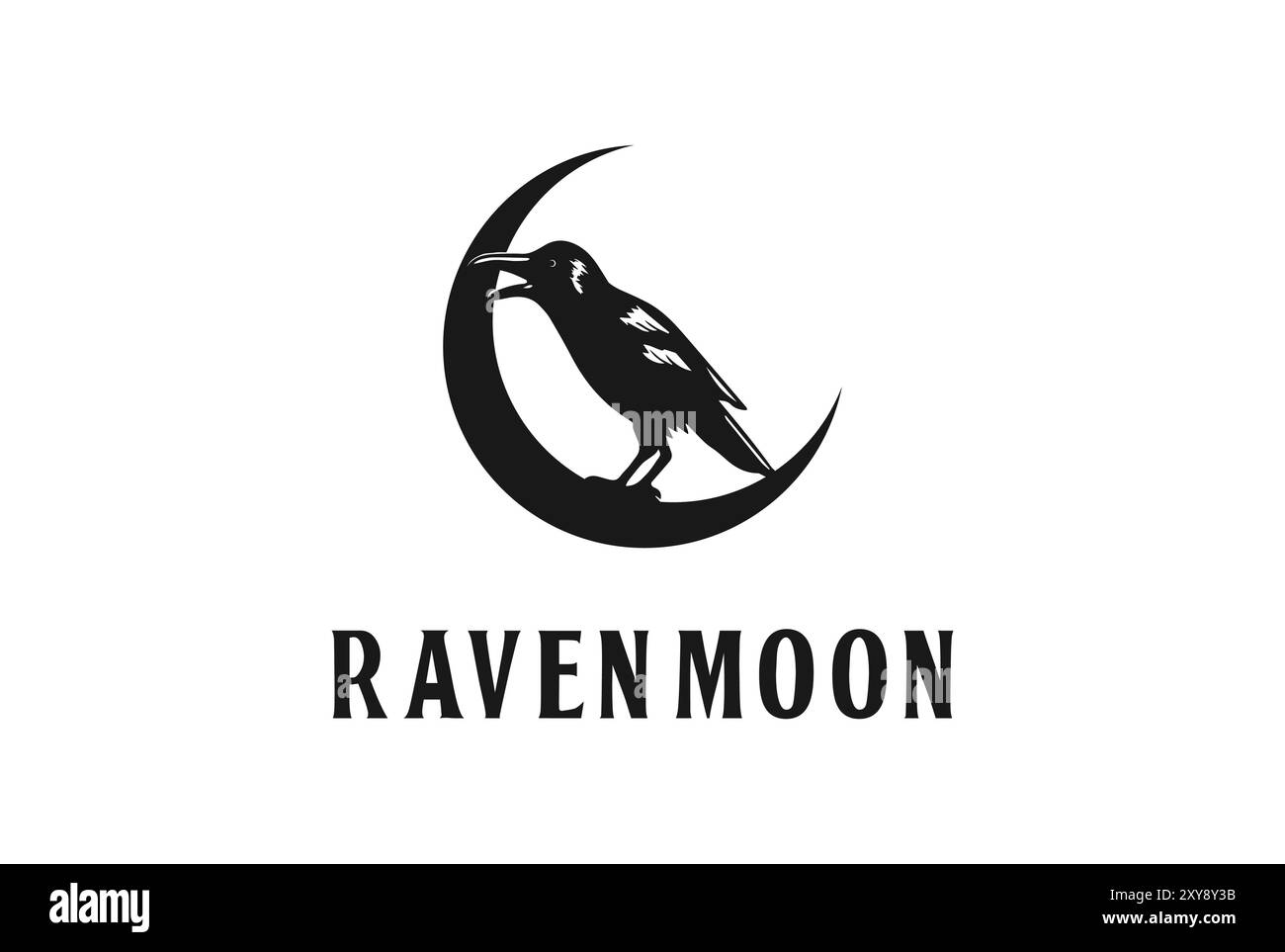 Raven Logo Design Vintage Crow Raven Logo Design Vector Illustration