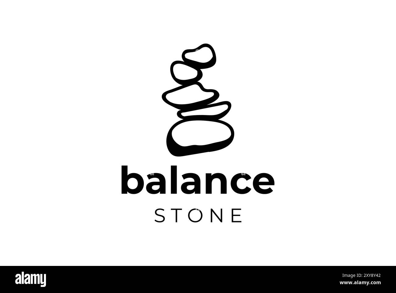 Vintage Retro River Creek Balance Stone for Yoga Zen Meditation Logo ...