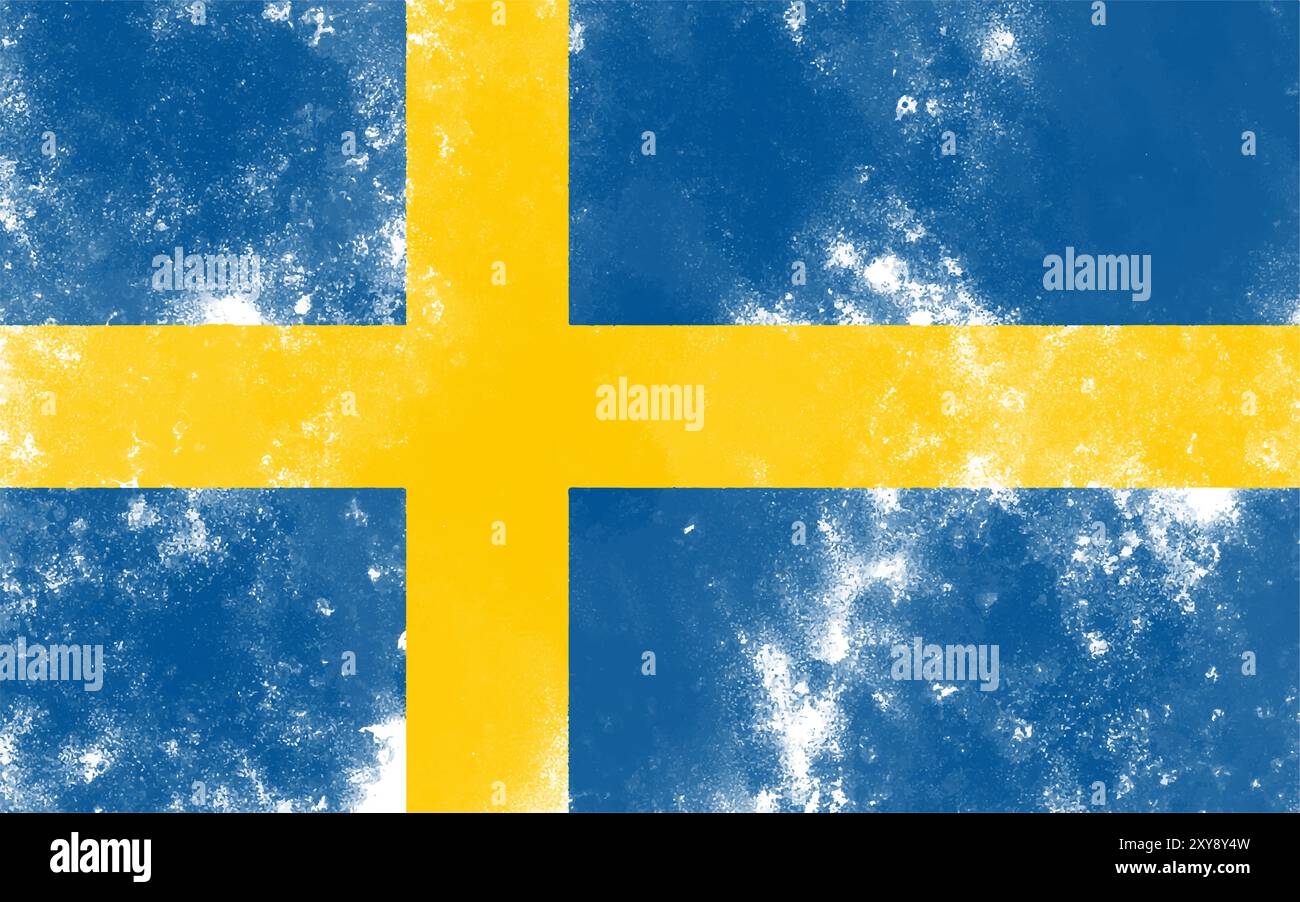 brush painted flag of Sweden. Vector illustration Stock Vector Image ...