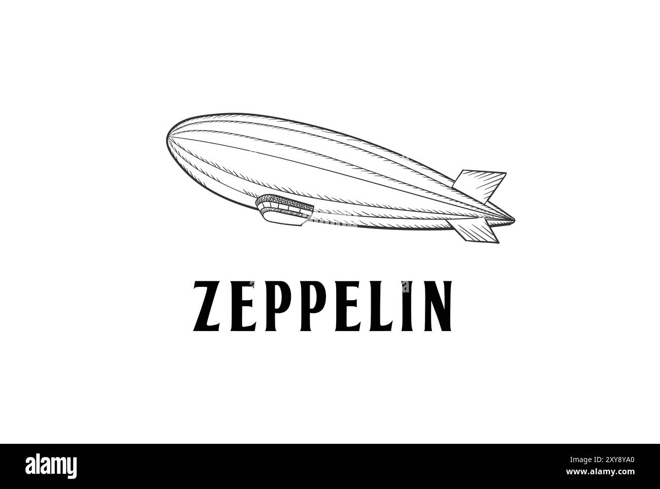 Vintage Retro Old Zeppelin Plane Logo Design Vector Stock Vector Image ...
