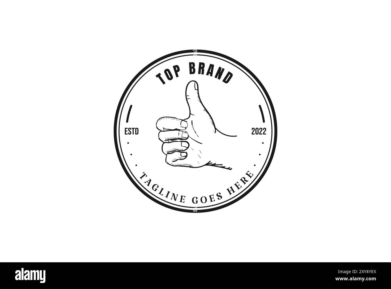 Circular Thumbs up Badge Emblem Stamp for Premium Top OK Best Quality ...