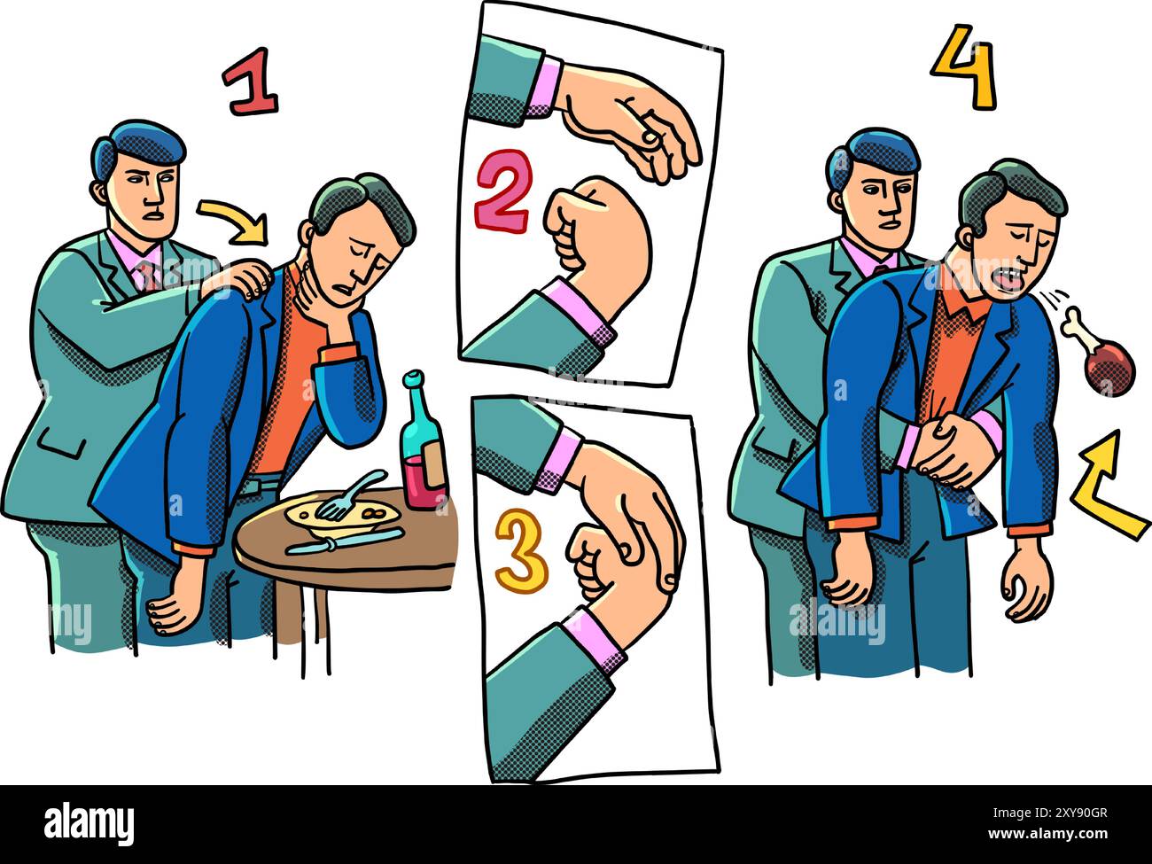 An office colleague helps an employee at a corporate event ...