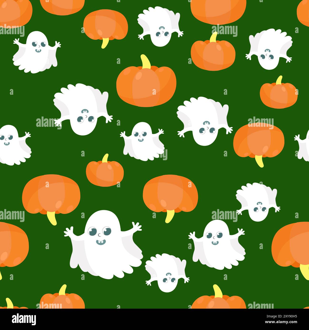Seamless cute pumpkin in Stock Vector Images - Alamy
