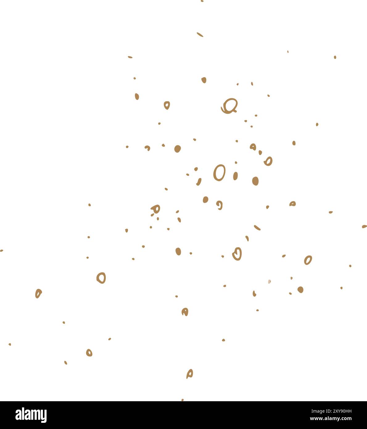 Dots, circles, dust particles, flower pollen, blades of grass. Line art ...