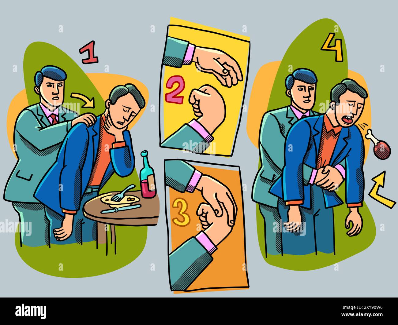 An office colleague helps an employee at a corporate event ...