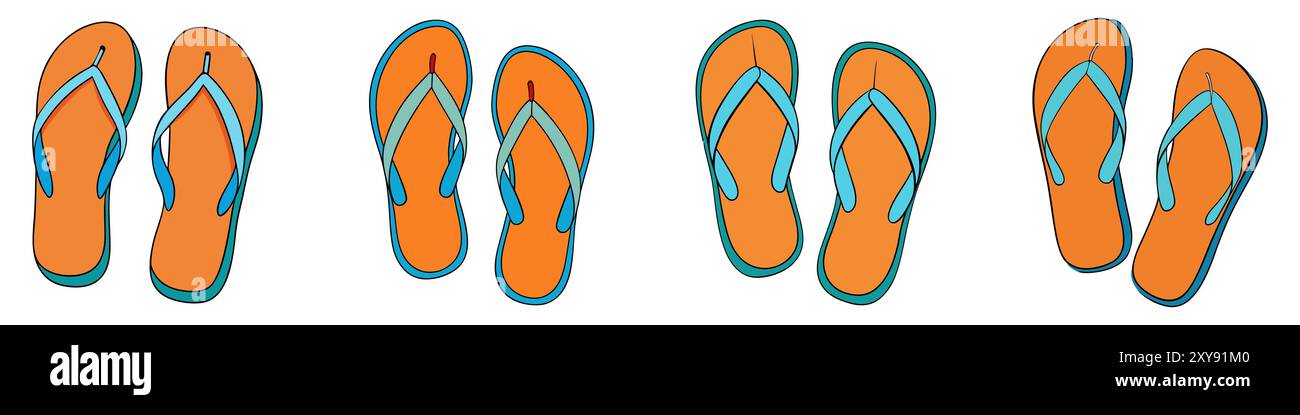 Flip flop icons set. Flip flop icon isolated on white background. Vector illustration Stock ...