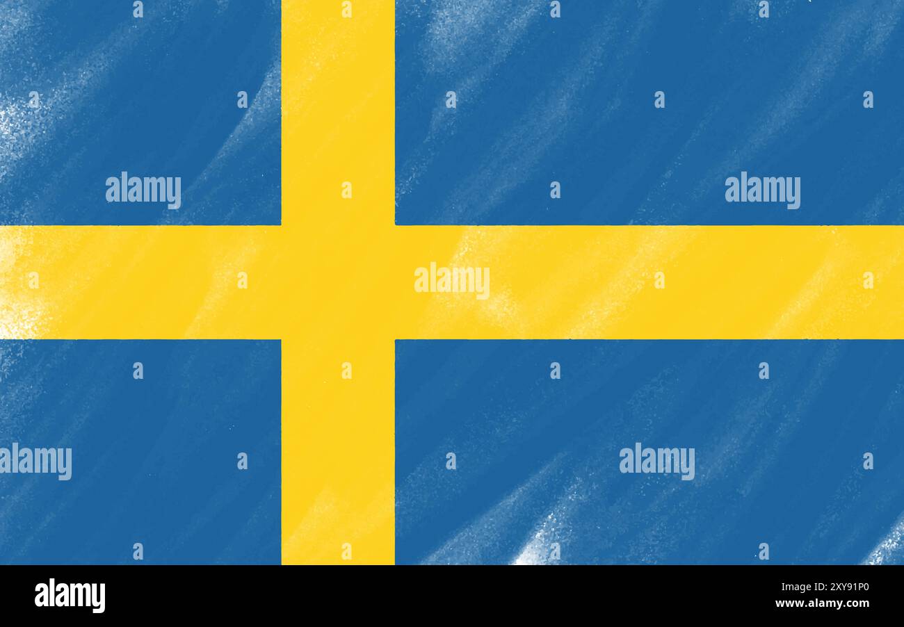 brush painted flag of Sweden. Vector illustration Stock Vector Image ...