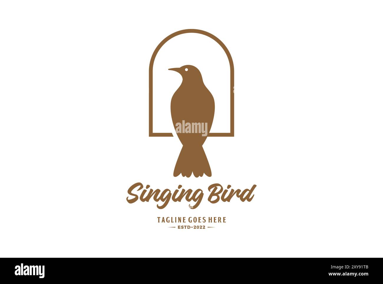 Simple Minimalist Singing Dove Robin Canary Sparrow Finch Logo Stock Vector Image & Art - Alamy