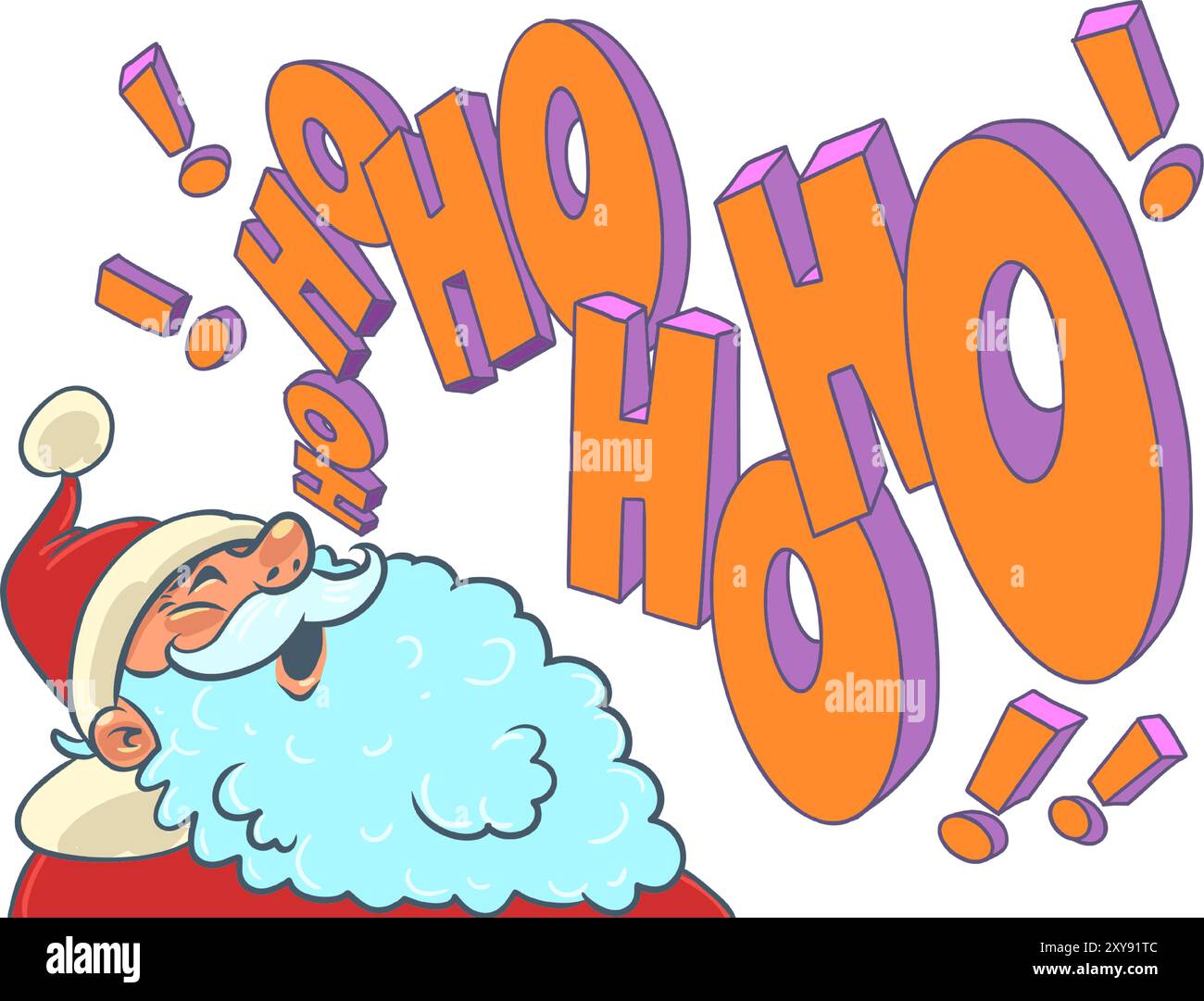 Santa Claus laughs with phrases. Kind adult elderly man in a suit. The ...