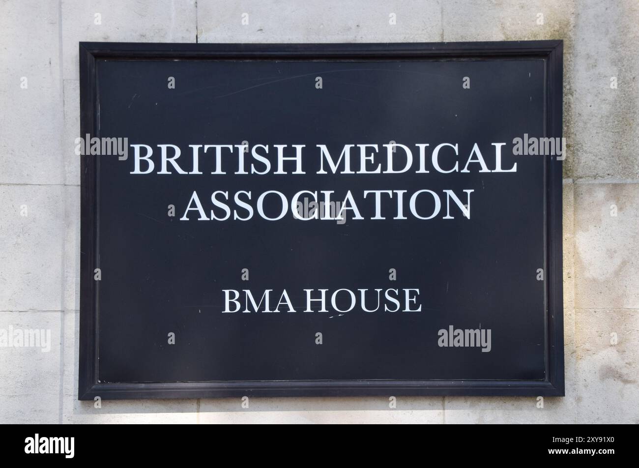 London, UK. 28th August 2024. The sign at British Medical Association ...