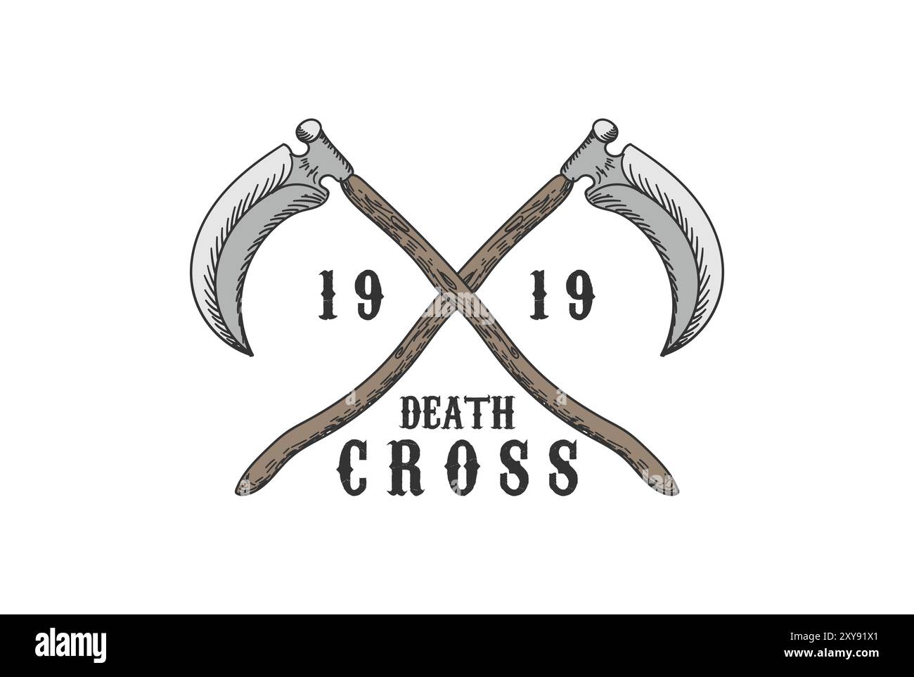 Crossed scythe Stock Vector Images - Alamy