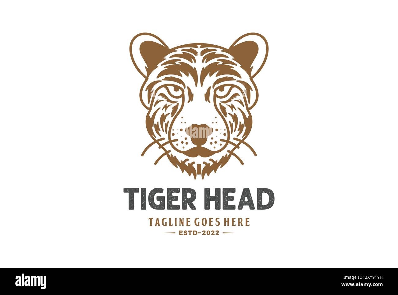 Vintage Retro Tiger Head Face Logo Design Vector Stock Vector Image ...