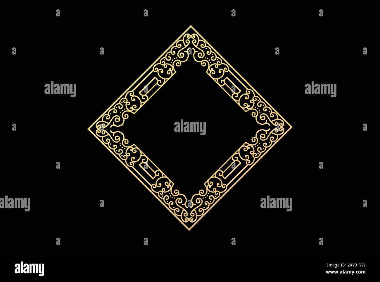 Golden square flower logo hi-res stock photography and images - Alamy